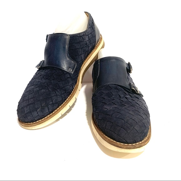 Magnanni | Shoes | Magnanni Double Monk Strap Woven Suede Sneaker ...